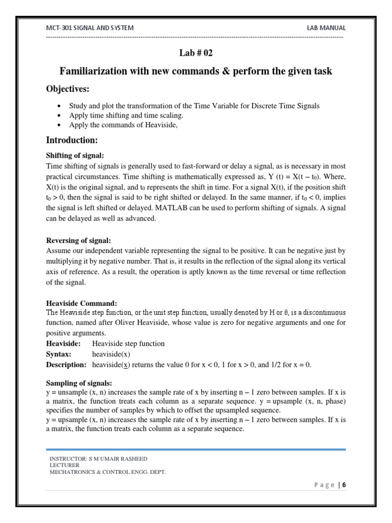 Familiarization With New Commands & Perform The Given Task: Shifting of ...