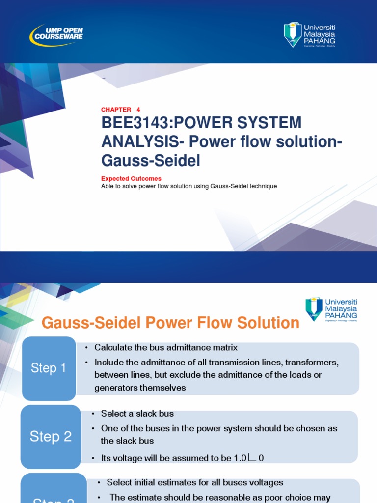 Solving Power Flow Using the Gauss-Seidel Method: A Step-by-Step Guide | PDF | Electromagnetism ...