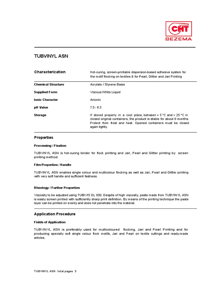 Bezema Acrylate Styrene Basis | PDF | Fixation (Histology) | Adhesive