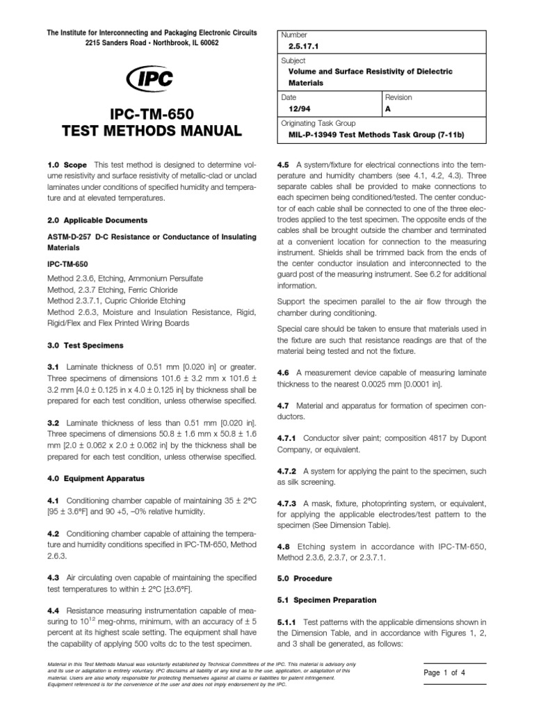 IPC-TM-650 Test Methods Manual | Download Free PDF | Coaxial Cable ...