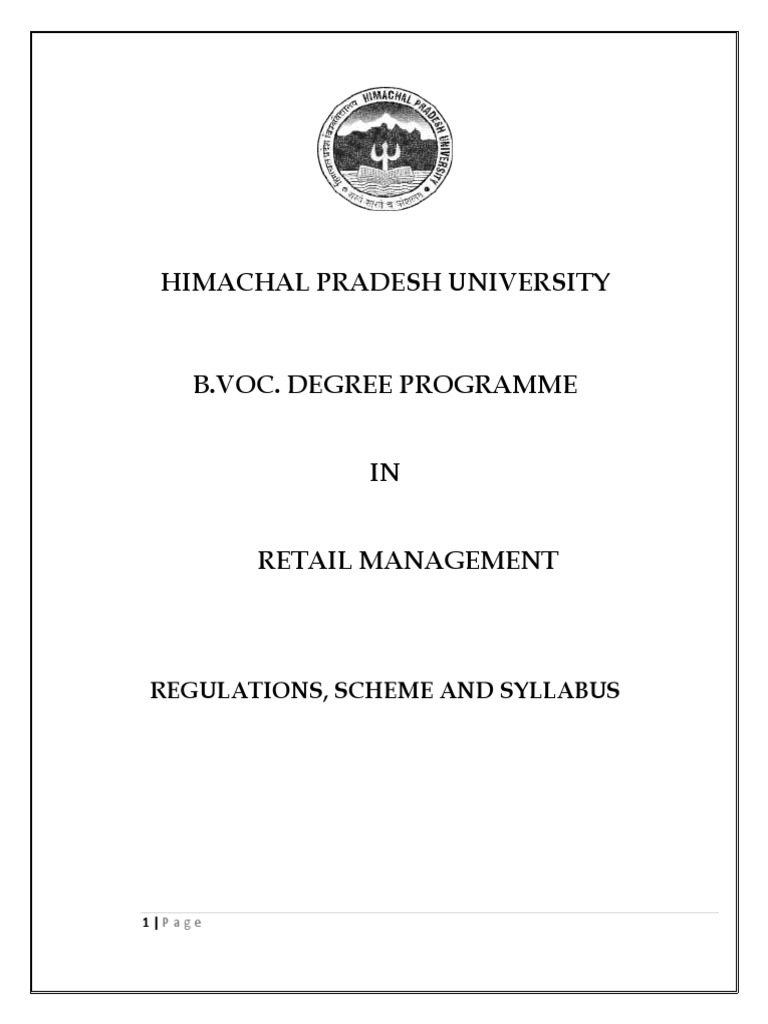 Syllabus B.voc. Degree Programme in Retail Management - 26 | PDF ...