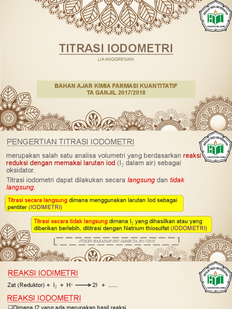 Titrasi Iodometri PDF | PDF
