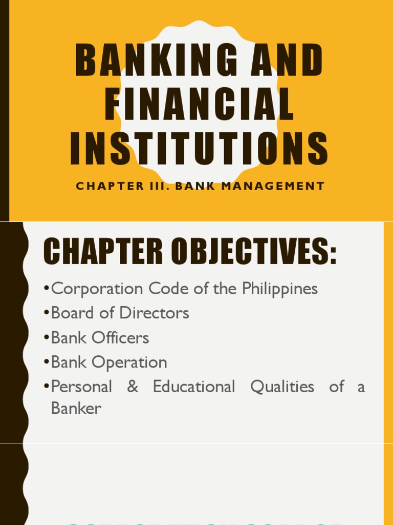 Banking and Financial Institutions Chapter 3 | PDF | Board Of Directors ...