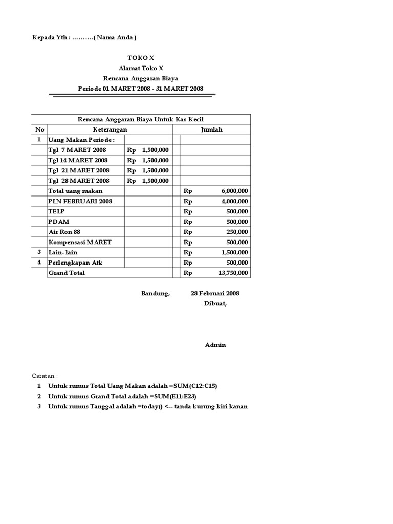 Surat Pengajuan RAB | PDF
