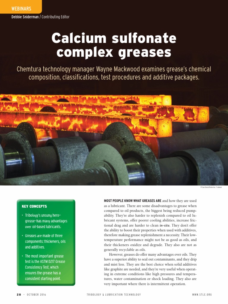 Calcium Sulfonate Complex Greases | PDF | Mechanical Engineering ...