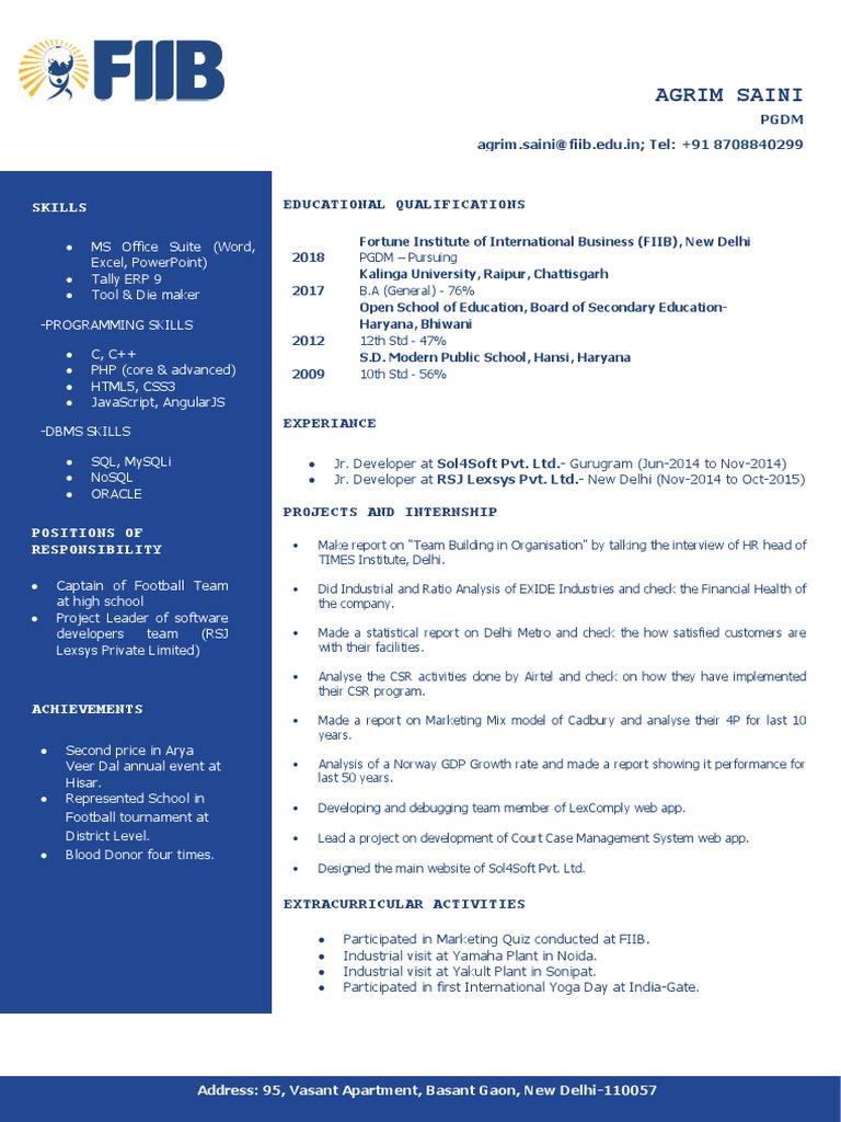 Agrim Saini: Educational Qualifications | PDF | Computing | Software