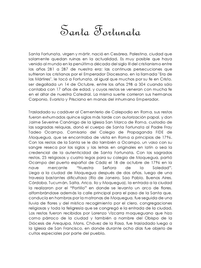 Santa Fortunata | PDF | Santo | anglicano