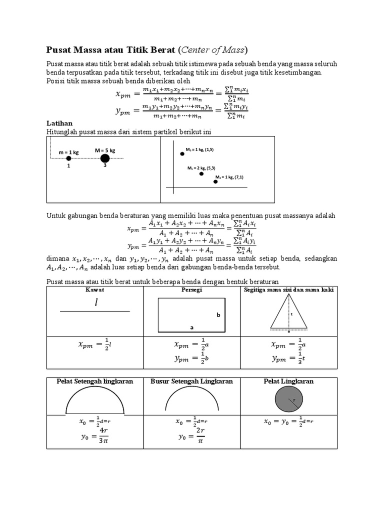 Fisika 11 Pusat Massa | PDF
