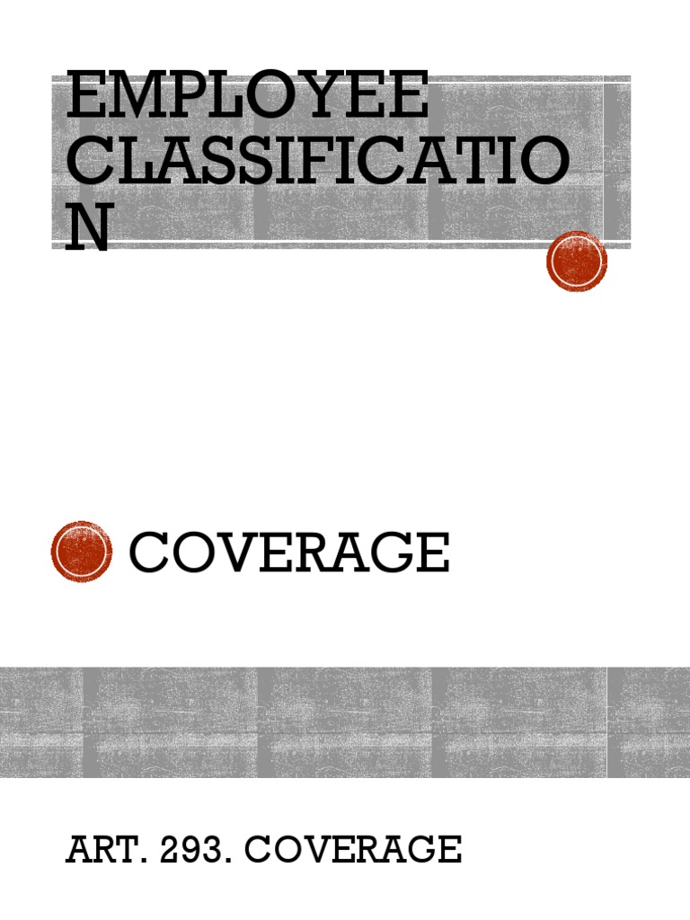 Employee Classification | PDF | Employment | Labour Law