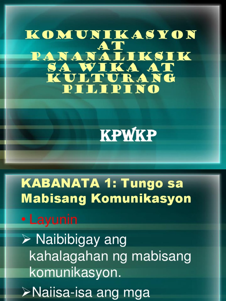 KPWKP Lesson 1 | PDF