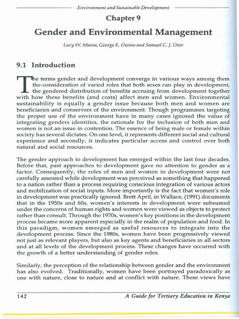 Gender Roles in Environmental Management | PDF | Gender | Gender Studies