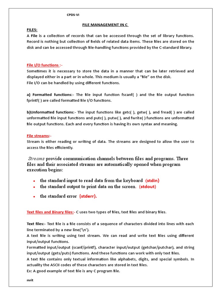 Unit 5 Files For Civil | PDF | Text File | Pointer (Computer Programming)