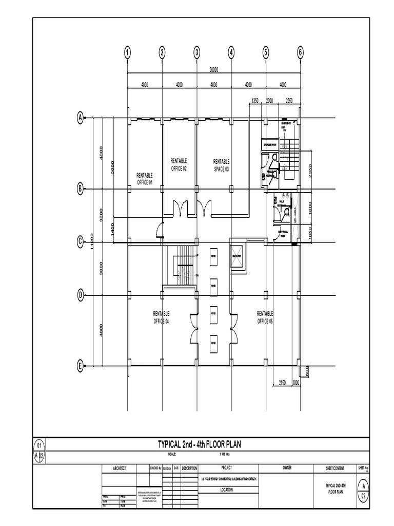 Typical 2Nd - 4Th Floor Plan: Rentable Space 03 Rentable Office 02 ...