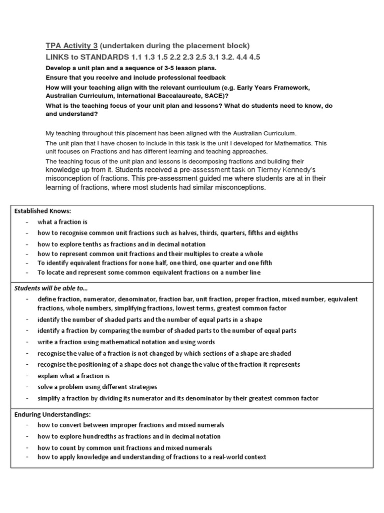 Tpa Activity 3 | PDF | Fraction (Mathematics) | Learning