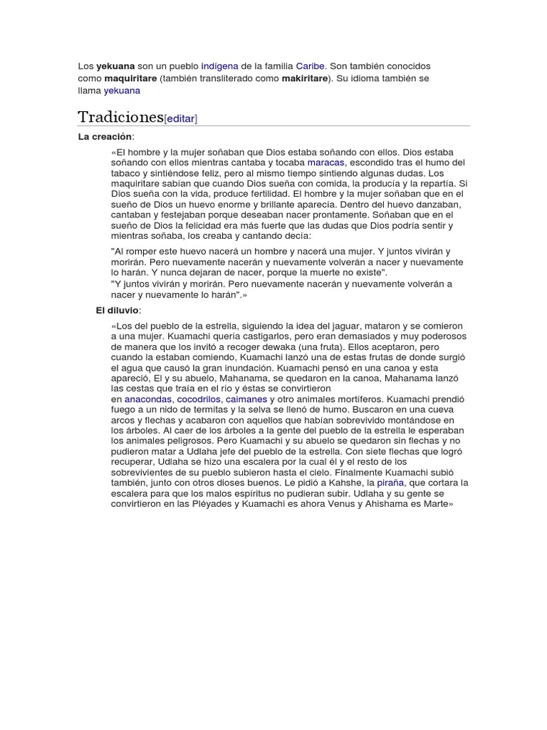 Los Yekuana | PDF | Venezuela | Idiomas