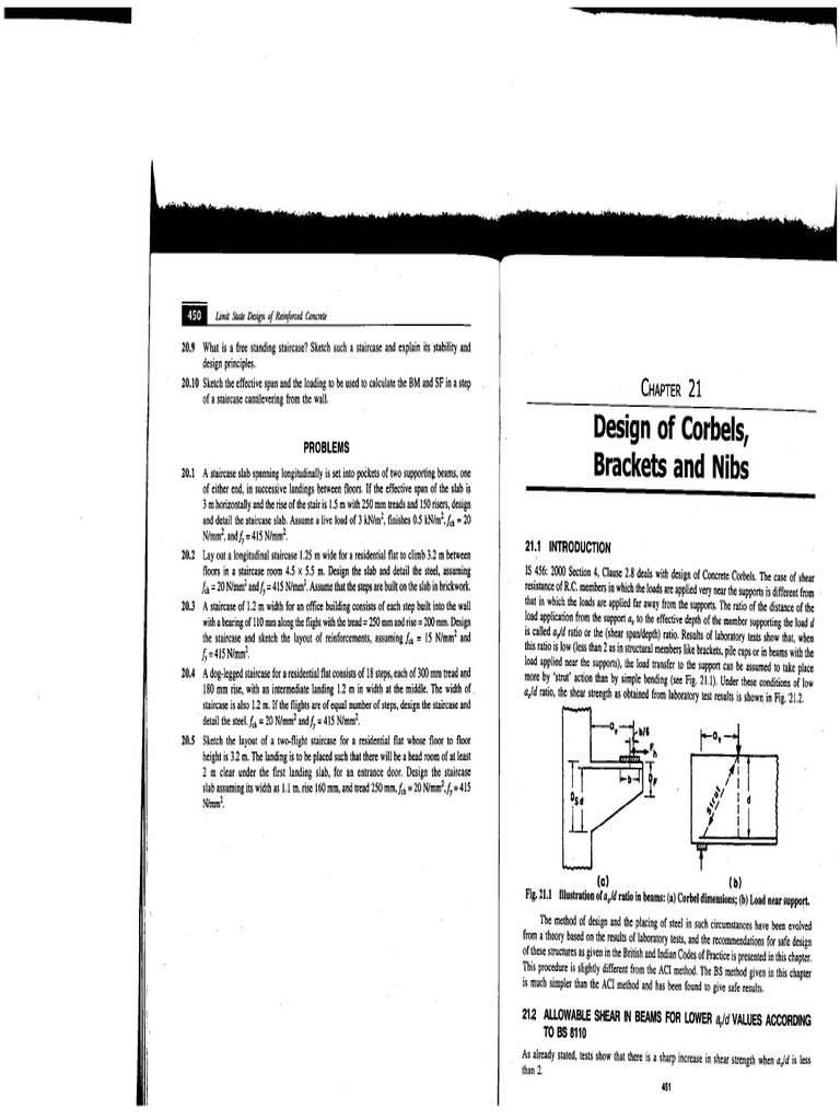 Corbel Design As Per IS Code PDF | PDF
