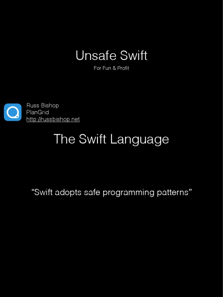 Unsafe Swift Pdf Swift Programming Language Pointer Computer