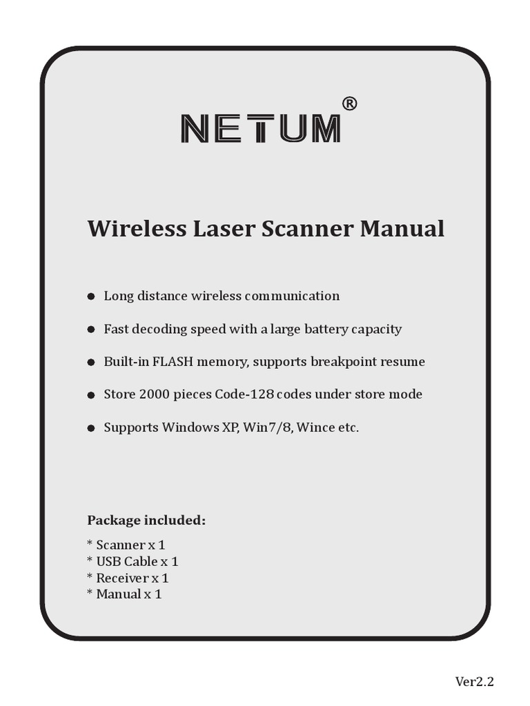 User Manual for the Wireless Laser Barcode Scanner: Overview of Features, Operation Instructions ...