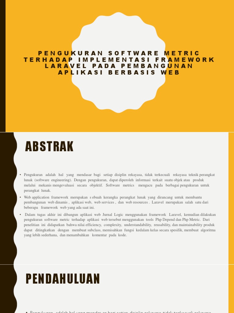 Pengukuran Software Metric Terhadap Implementasi Framework Laravel Pada | PDF