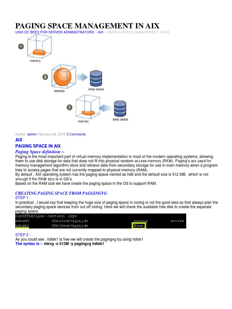 Paging Space Management in Aix | PDF | Random Access Memory | Computer File