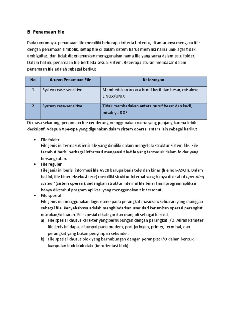 B. Penamaan File | PDF | Seni & Disiplin Bahasa | Komputer