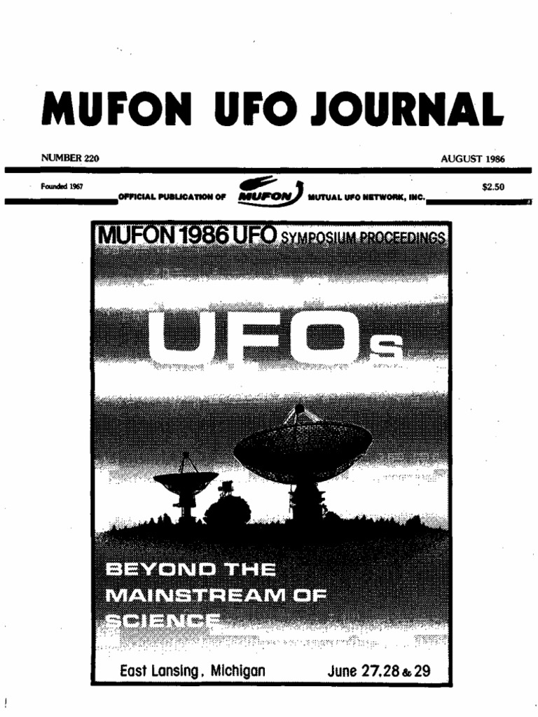 MUFON UFO Journal - August 1986 | PDF | Unidentified Flying Object ...