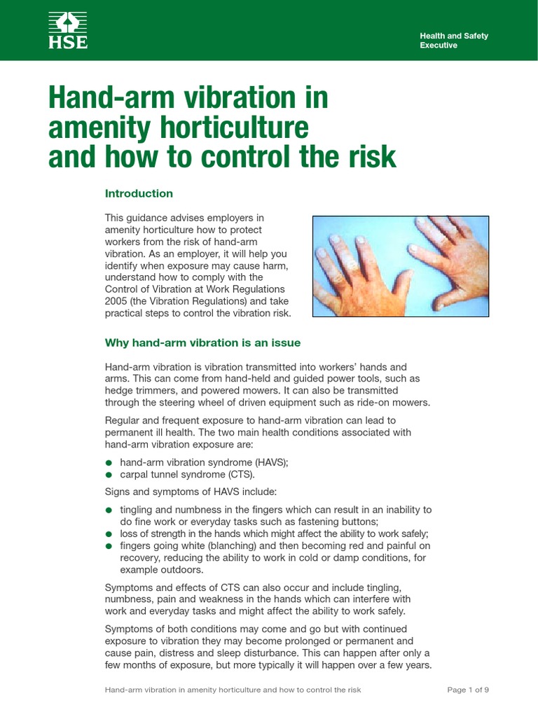 Hand-Arm Vibration in Amenity Horticulture and How To Control The Risk ...