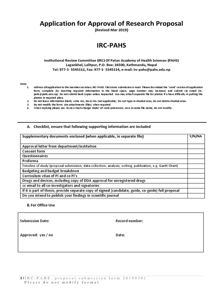 IRC Proposal Submission Guidelines | PDF | Science | Business