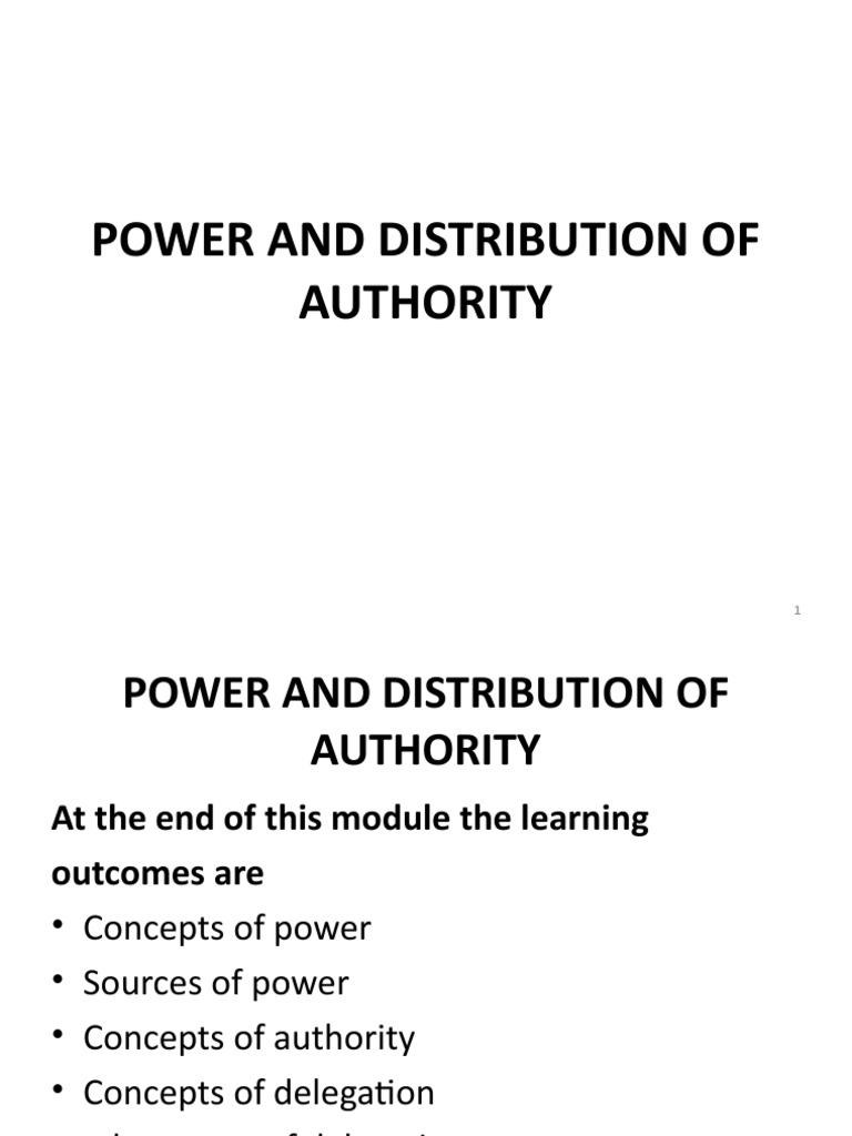 Power and Distribution of Authority | PDF | Empowerment | Hierarchy