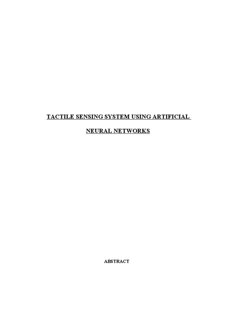 Tactile Sensing System Using Neural System Pdf