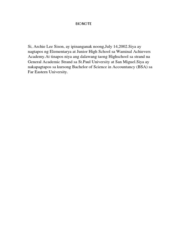 BIONOTE | PDF