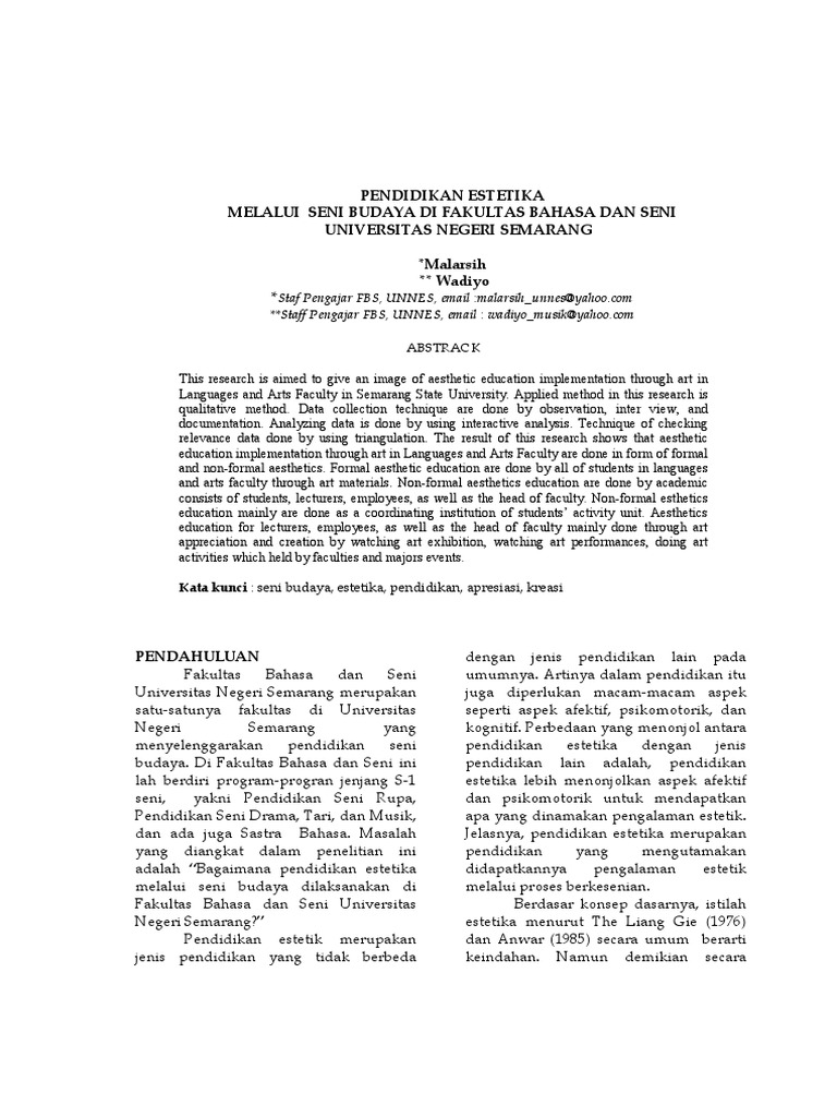 Pendidikan Estetika | PDF | Aesthetics | Data