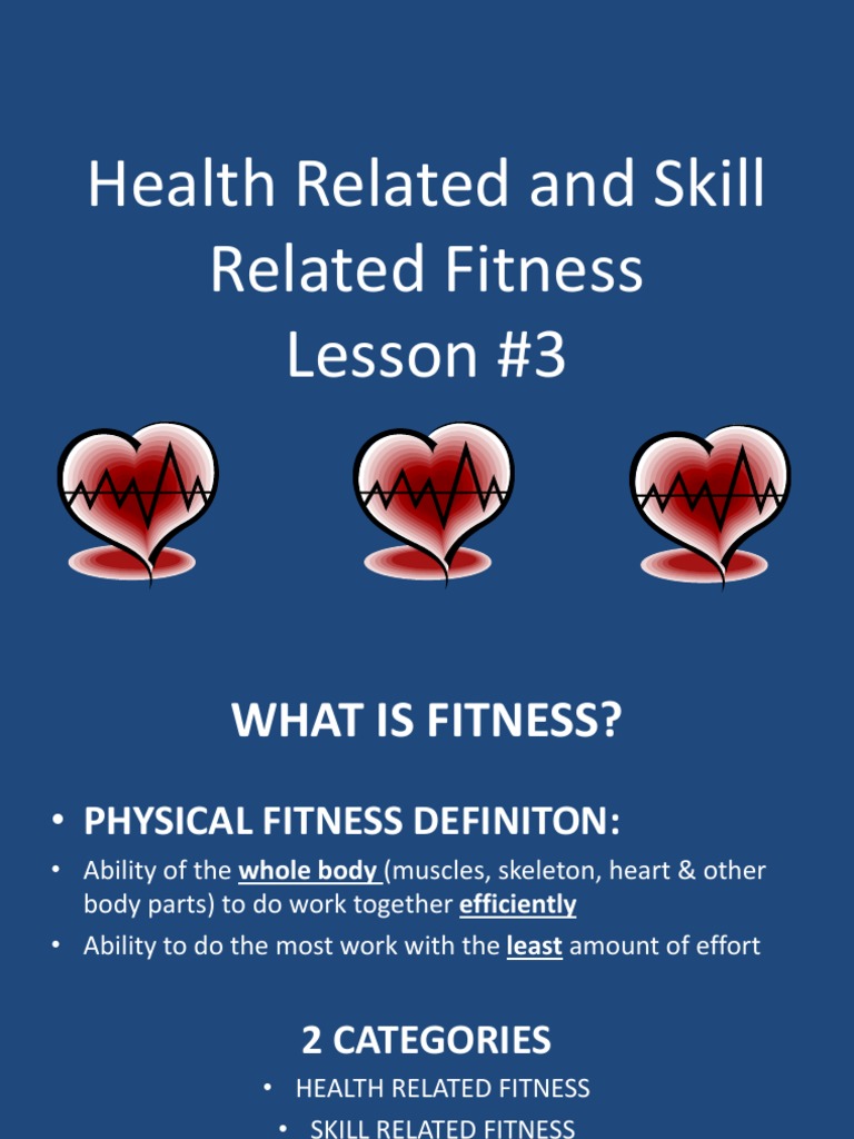 Health Related and Skill Related Fitness Lesson #3 | Download Free PDF ...