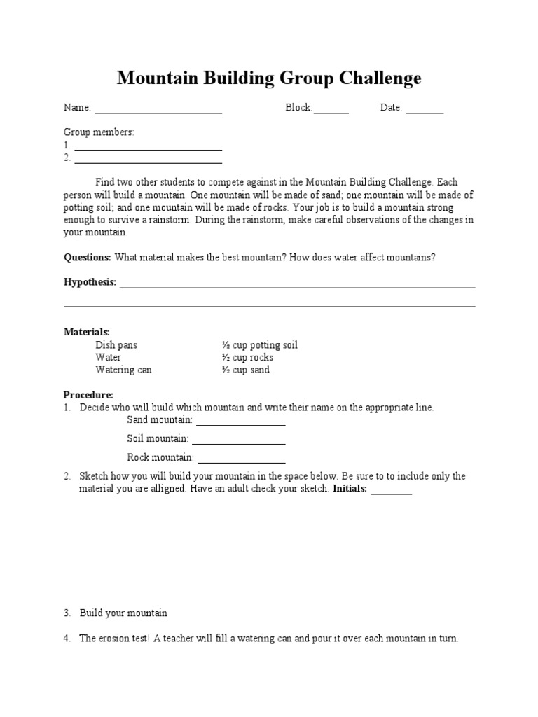 Mountain Building Erosion Test | PDF | Social Science