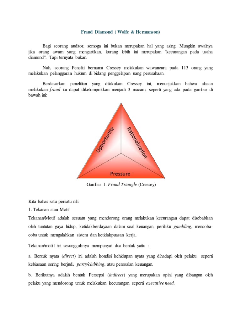 Teori Fraud Diamond dan Elemen Kecurangan | PDF | Ilmu Sosial