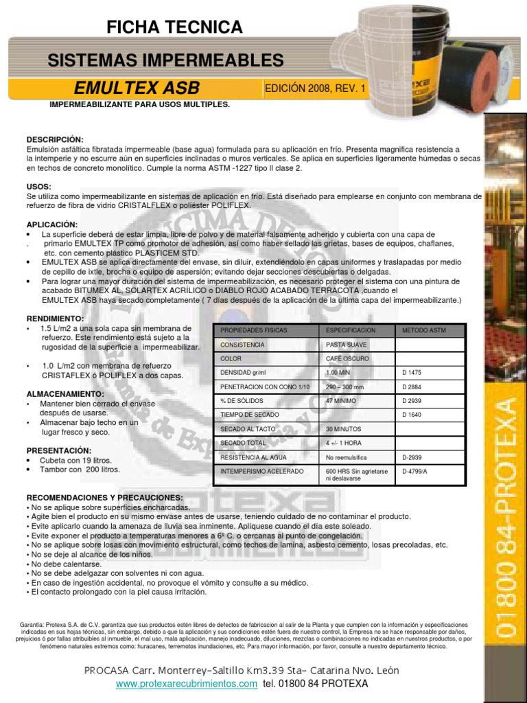 Emultex ASB | PDF | Pintar | Materiales