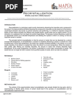 Lab Report Recrystallization | PDF | Solubility | Crystallization