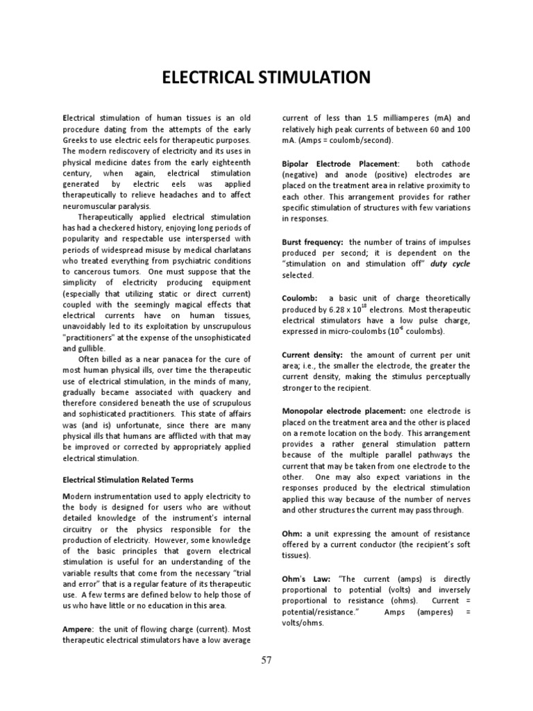 Estim PDF | PDF | Electric Current | Muscle Contraction