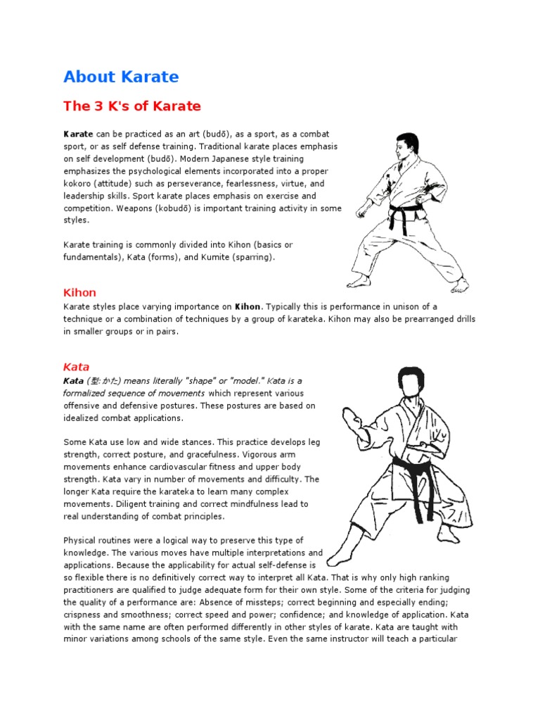 About Karate: The 3 K's of Karate | PDF | Karate | Kata