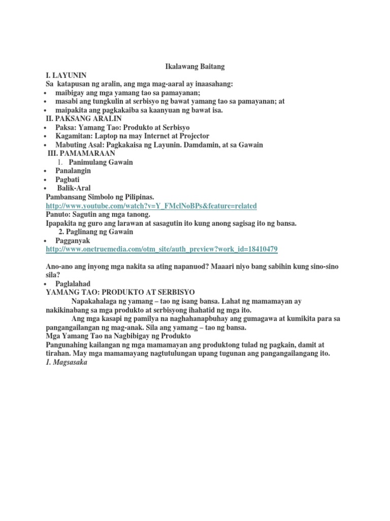 Lesson Plan Sample Grade 2 | PDF