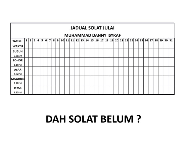 Jadual Solat | PDF