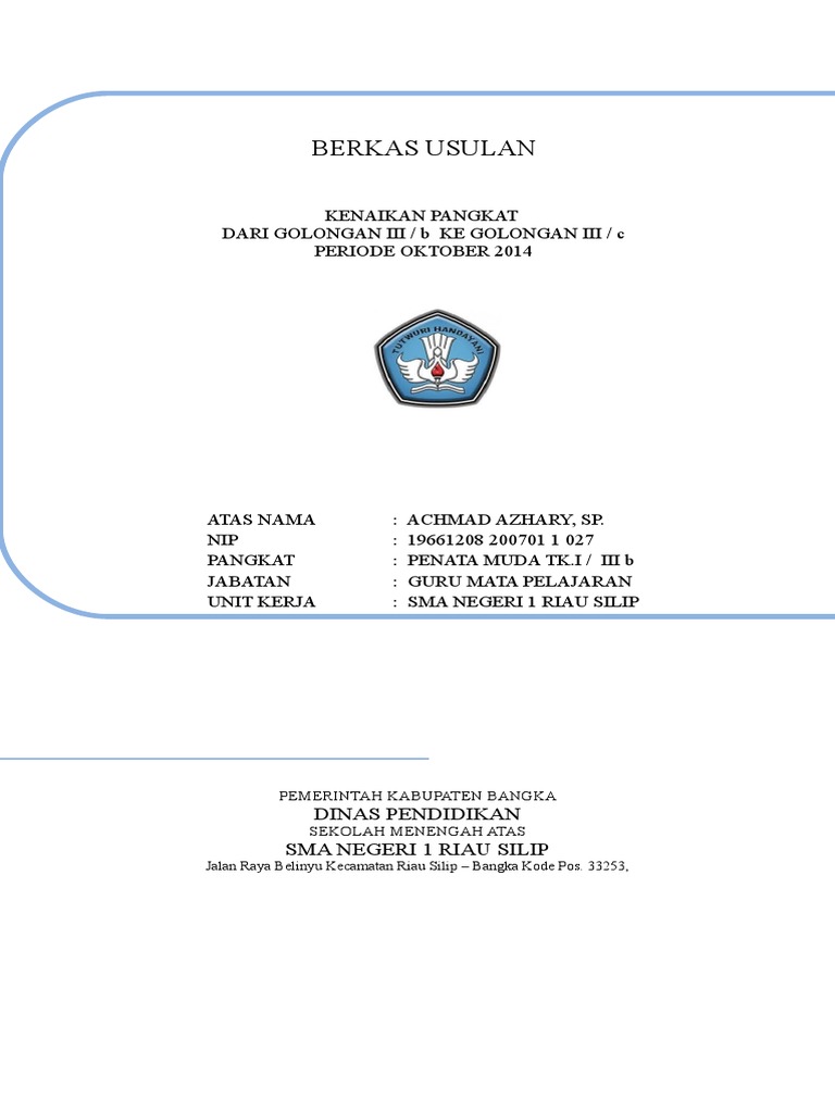 Cover Berkas Usulan | PDF