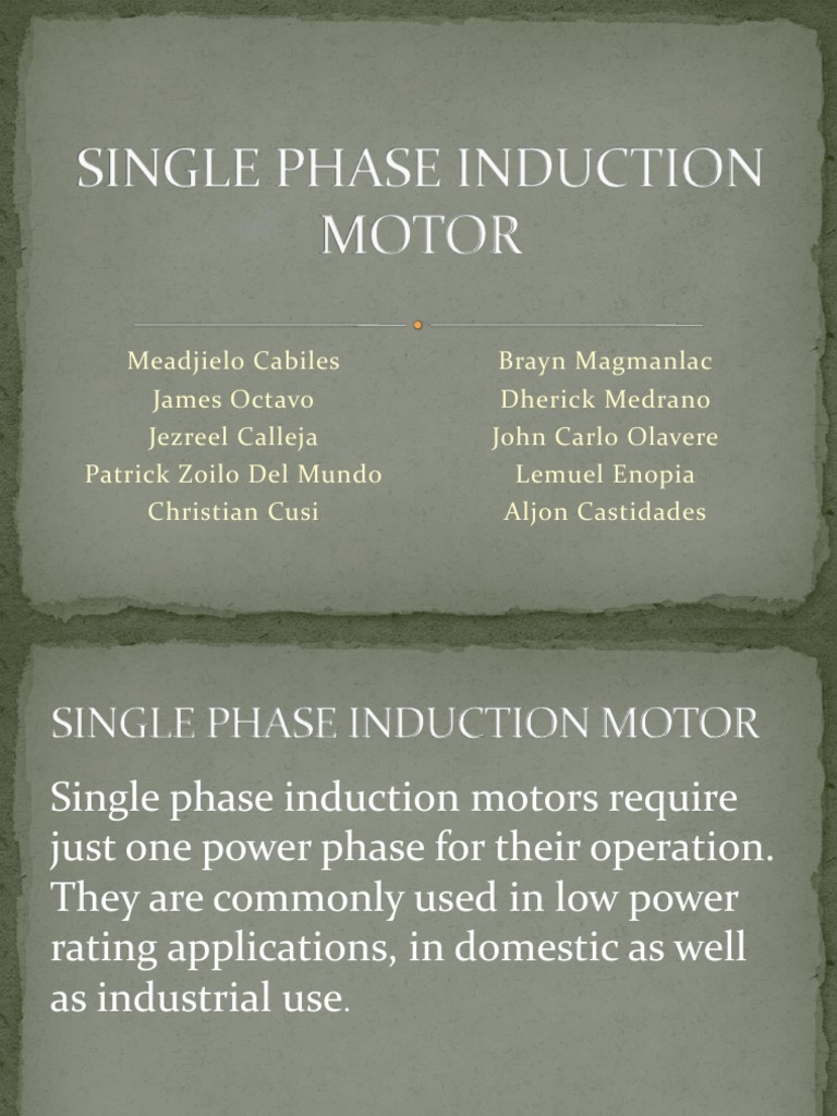 Single Phase Induction Motor Overview | PDF | Electric Motor ...