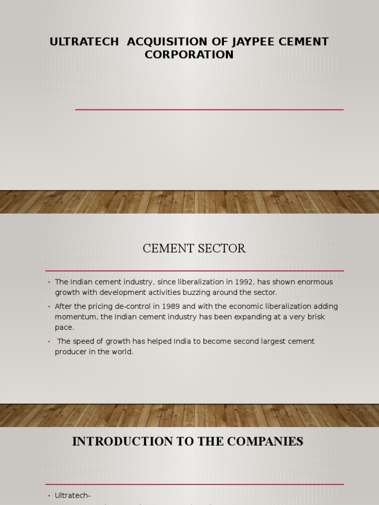 UltraTech Acquires Jaypee Cement | PDF | Mergers And Acquisitions | Cement