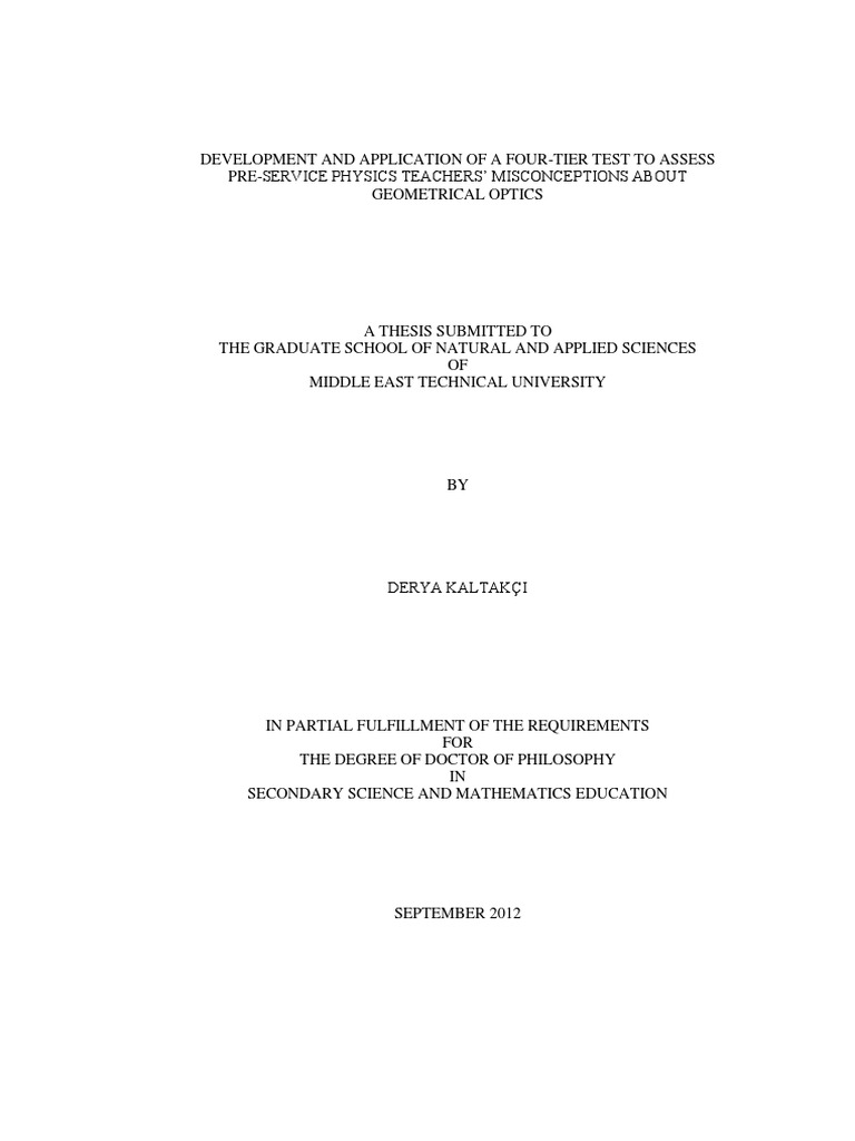 Thesis - Development and Application of A Four-Tier Test To Assess ...