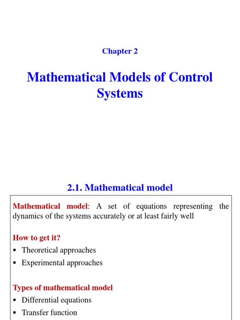 Mathematical Models of Control Systems | PDF | Mathematical Model ...