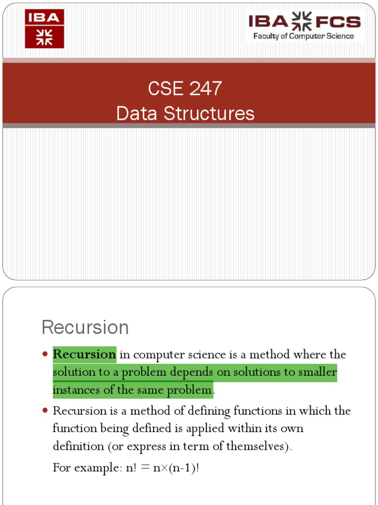 CSE 247 Data Structures | PDF | Iteration | Subroutine