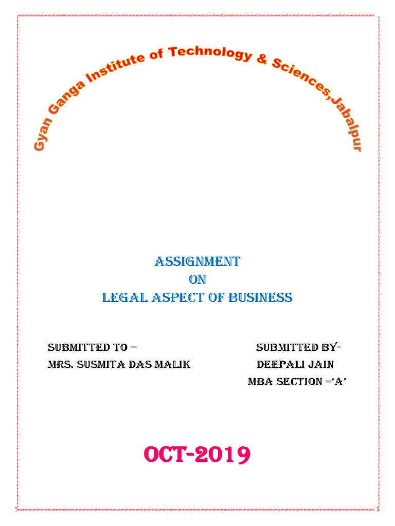 Assignment ON Legal Aspect of Business | PDF | Offer And Acceptance ...