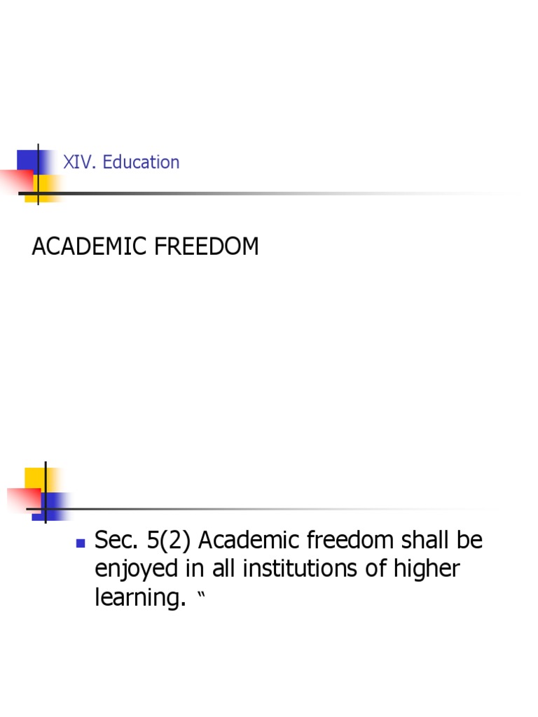 Academic Freedom: XIV. Education | Academic Freedom | Teachers