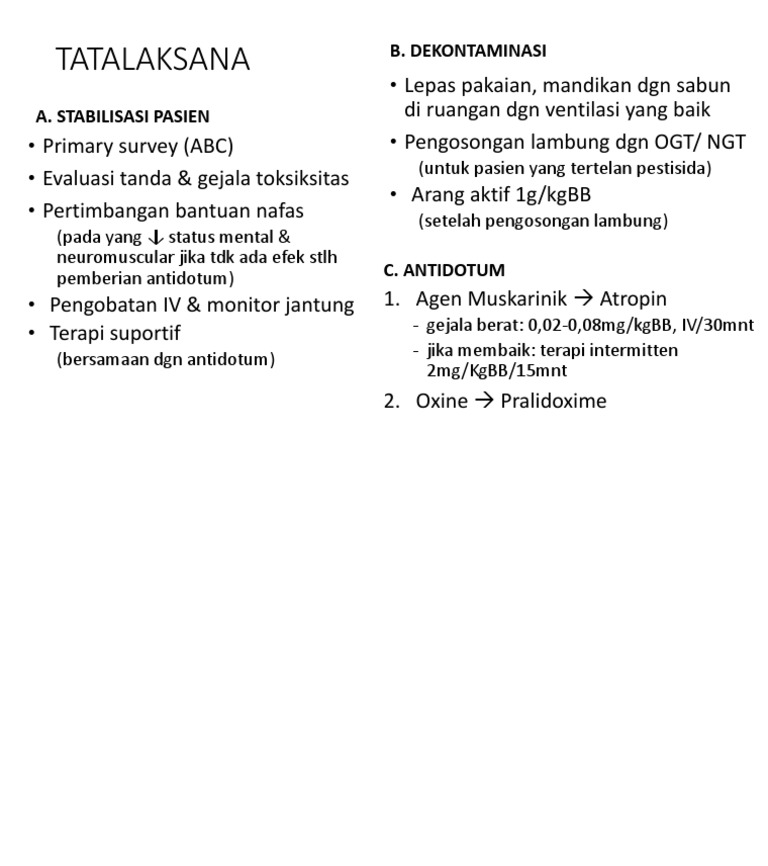 Tatalaksana Keracunan Organofosfat | PDF | Kesehatan Holistik | Sains ...